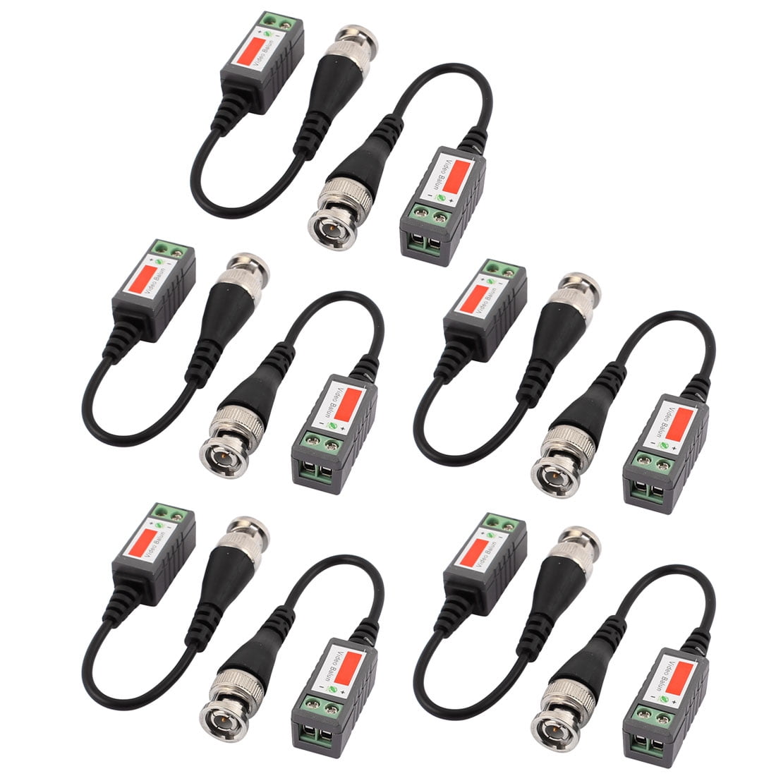 Unique Bargains 5 Pair 1 Channel Passive Transmitter CCTV Video Balun ...