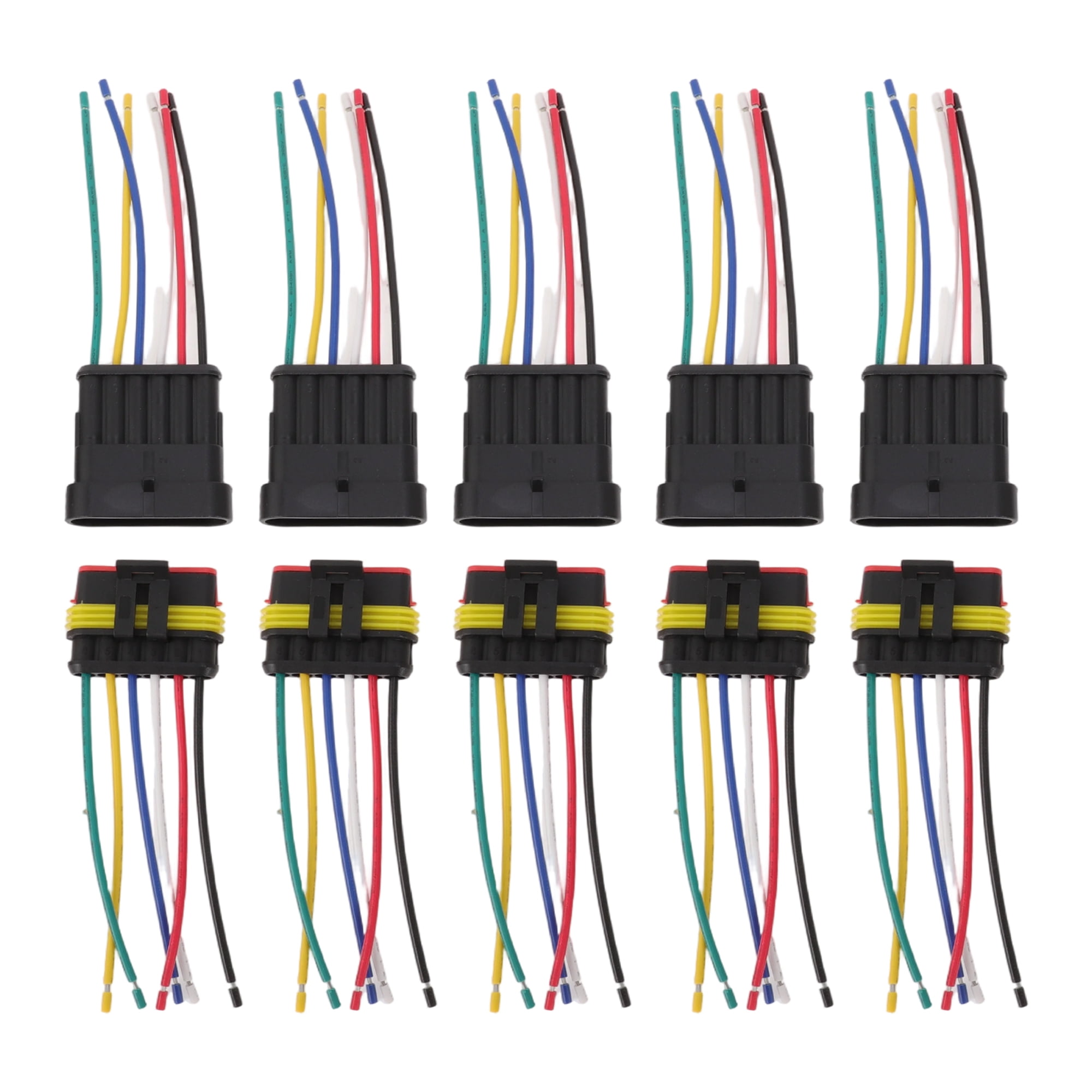 Unique Bargains 5 Pair 6 Pins 16AWG Wire Connector Adapter Pigtail 3 ...