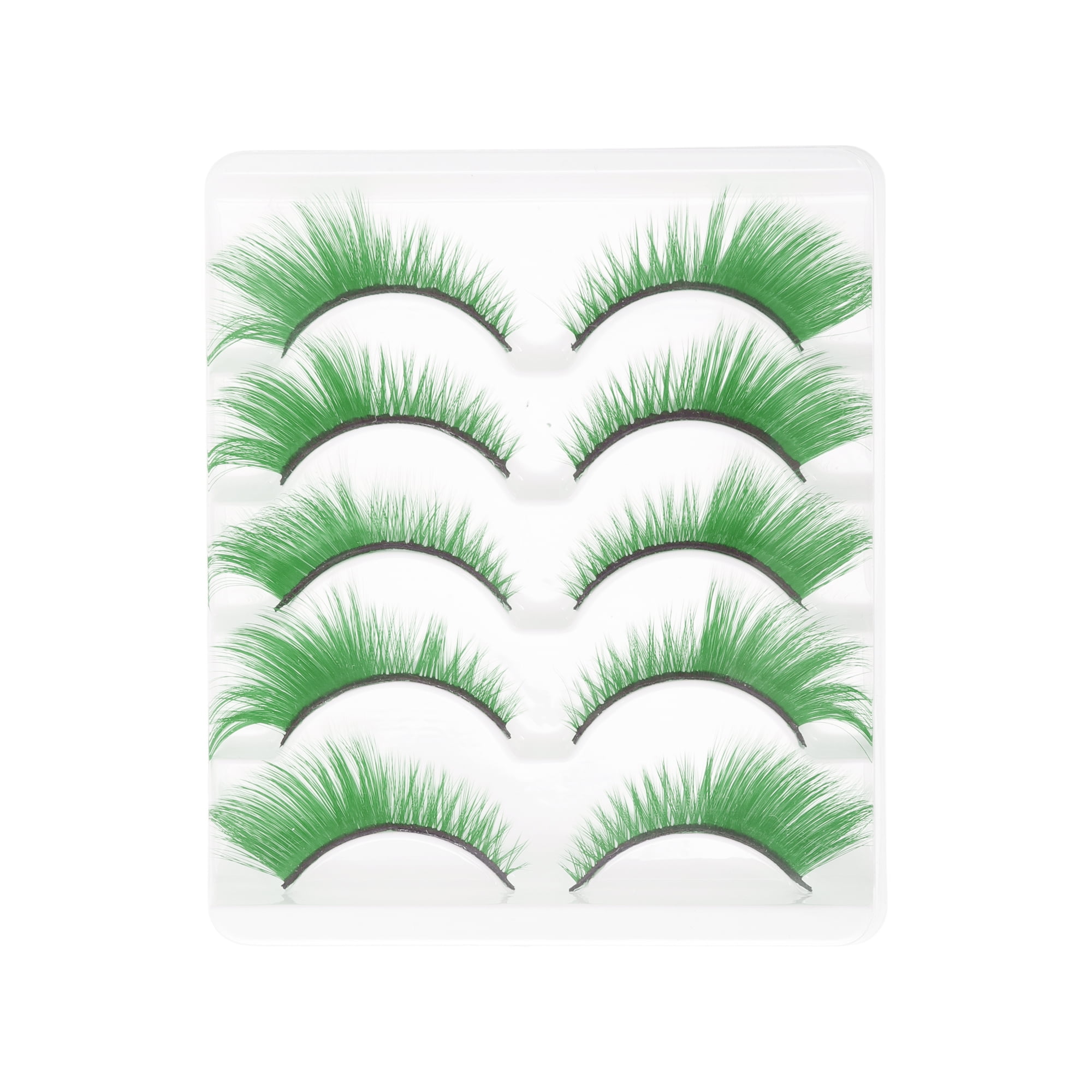 Unique Bargains 5 Pair Cat's Eye False Eyelashes for Makeup Green ...