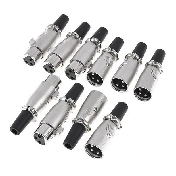 Unique Bargains 5 Pairs Male/Female XLR Jack Socket Plug Audio ...