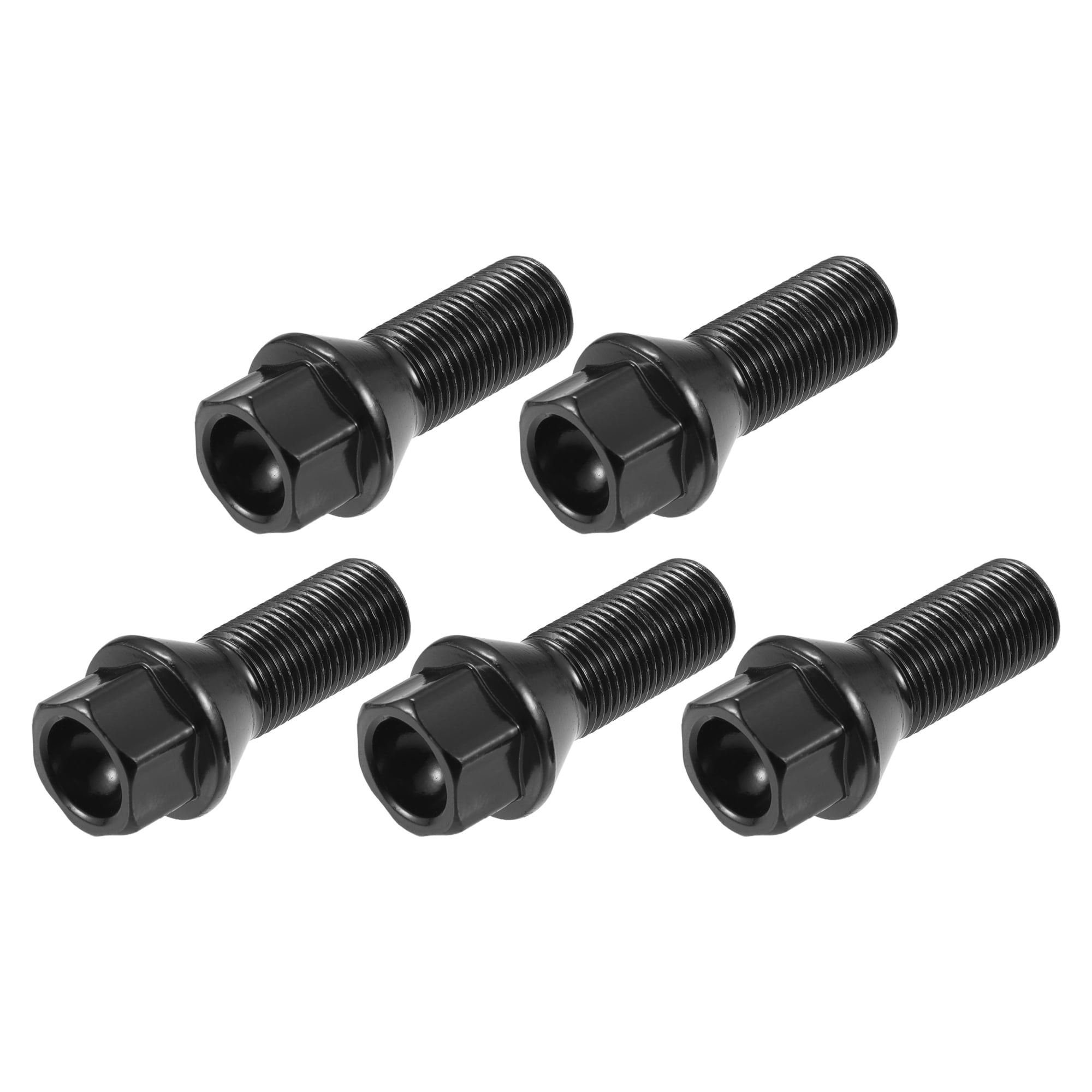Unique Bargains 5 Pcs M14x1.25 Car Wheel Lug Bolt Nut for BMW E46 325 E90 No.36136781151 Black ...