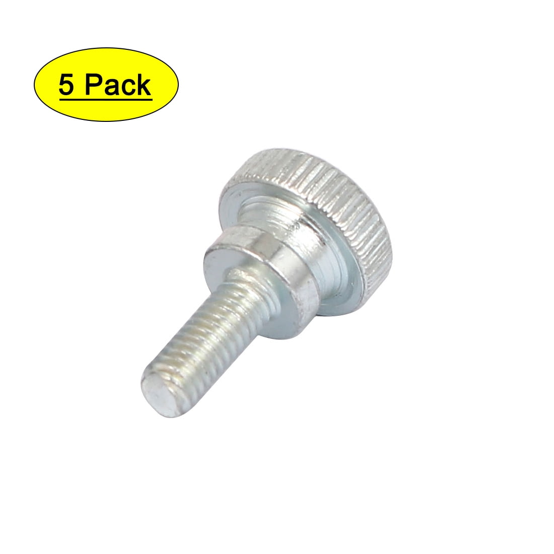 Unique Bargains 5 Pcs M4x10mm Zinc Plated Flat Knurled Head Thumb ...