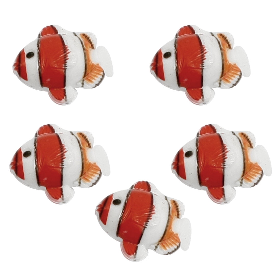 Unique Bargains 5 Pcs Red White Manmade Fish Shape Aquarium Tank Decor - Walmart.com