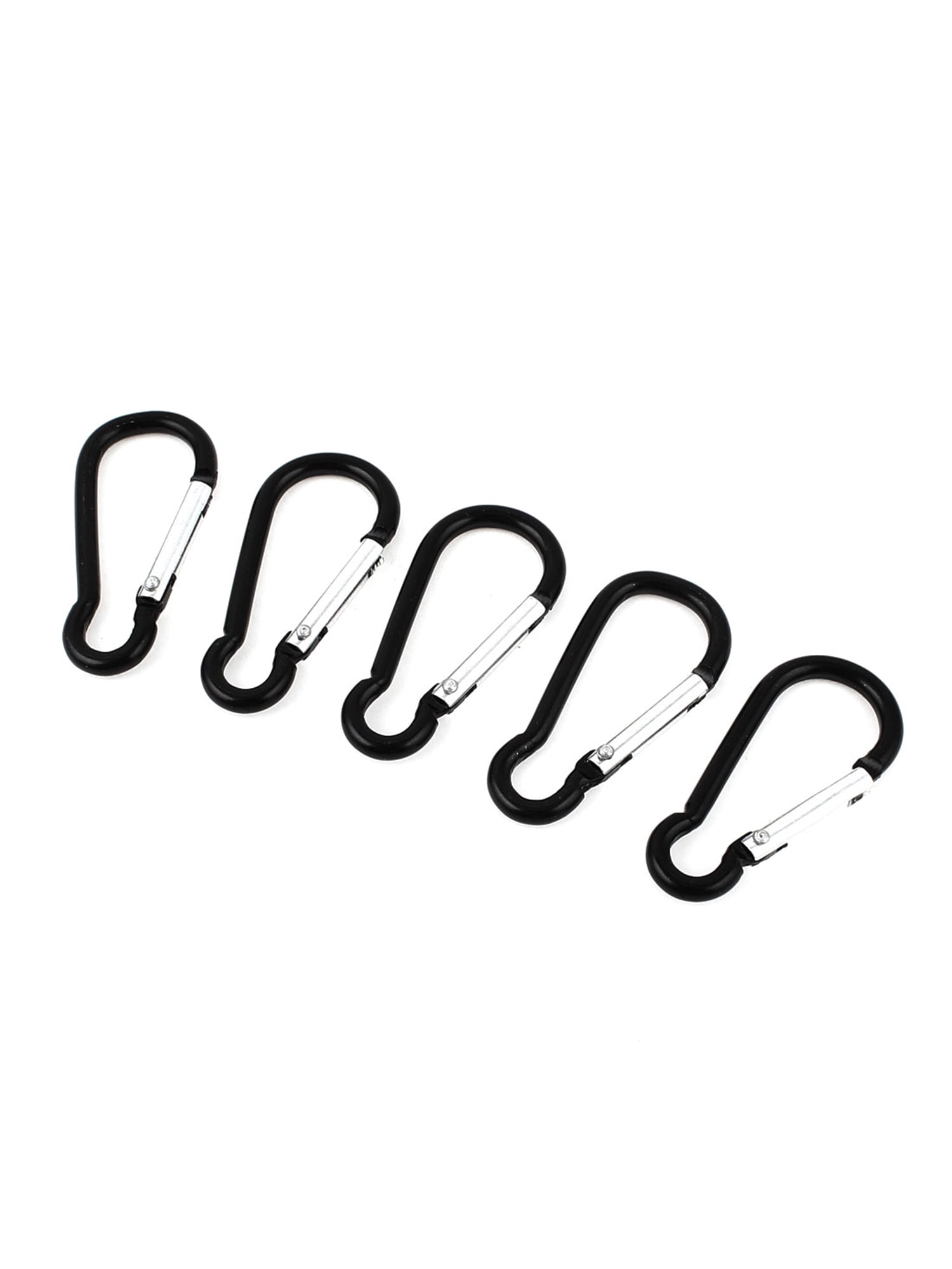 Unique Bargains 5 Pieces 5 x 2.3cm Black Aluminum Carabiner Calabash ...
