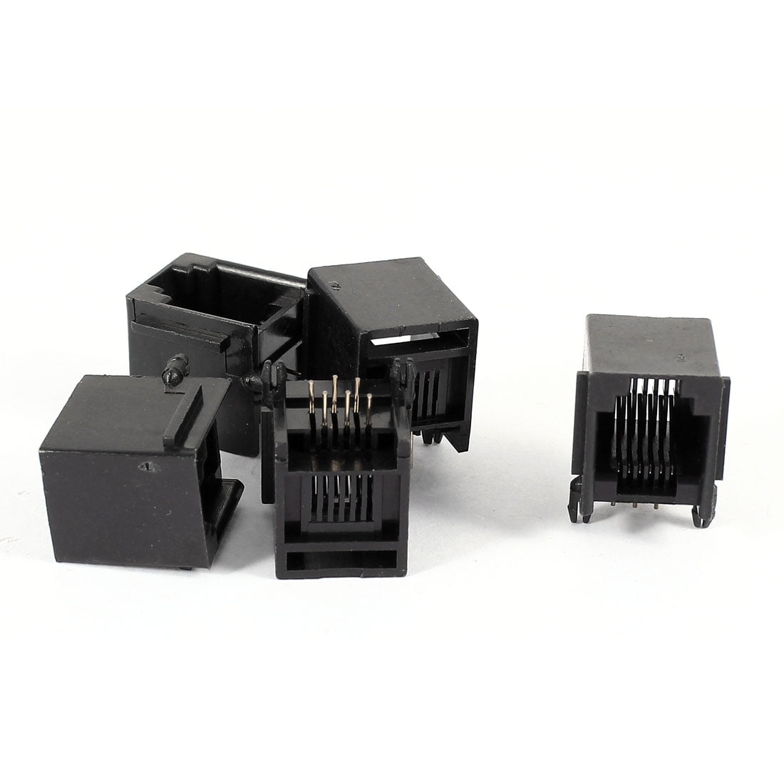 Unique Bargains 5 Pieces Right Angle PCB 6P6C RJ11 Socket Modular Jack ...