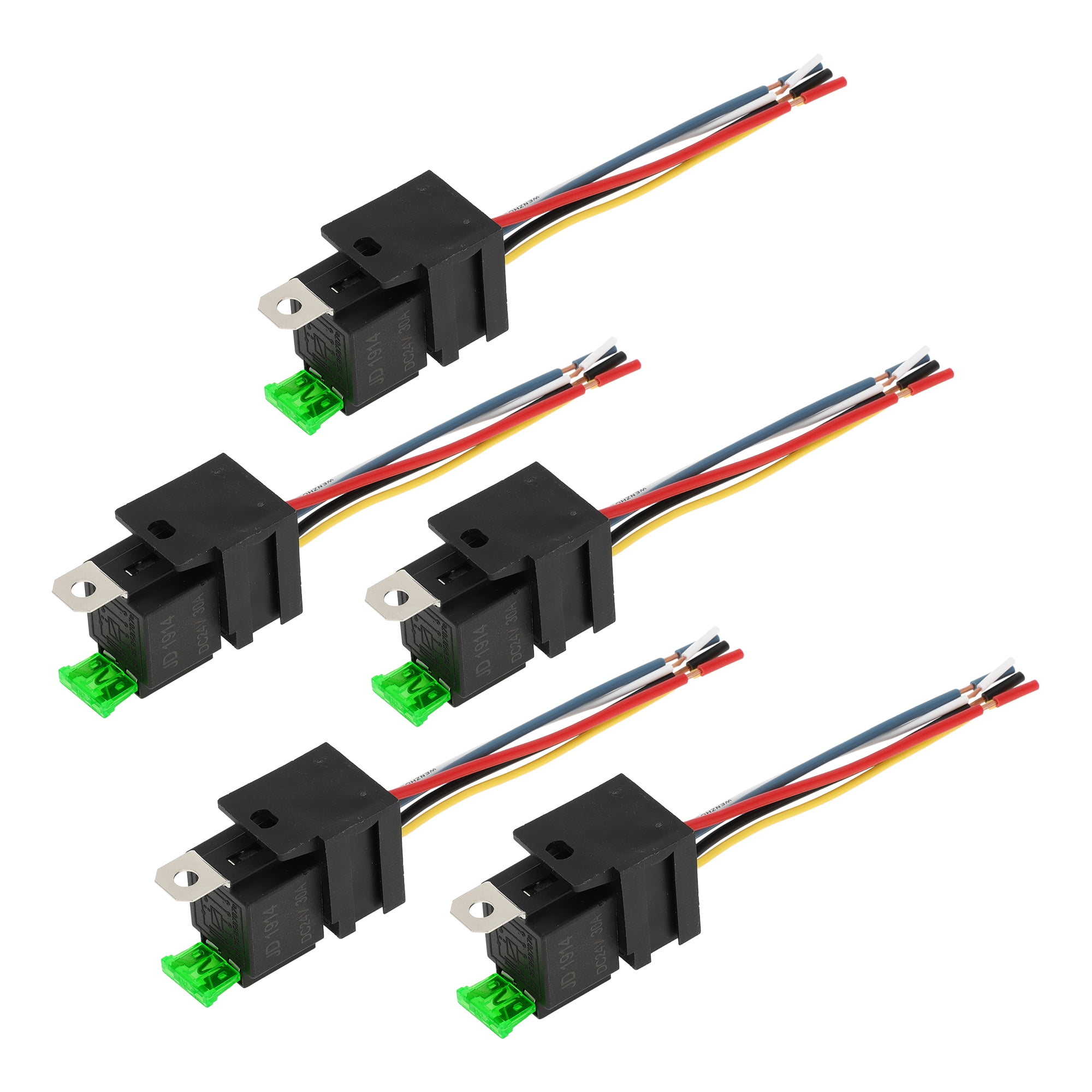 Unique Bargains 5 Pins 24V 30A Auto Relay with Harness Sockets ...
