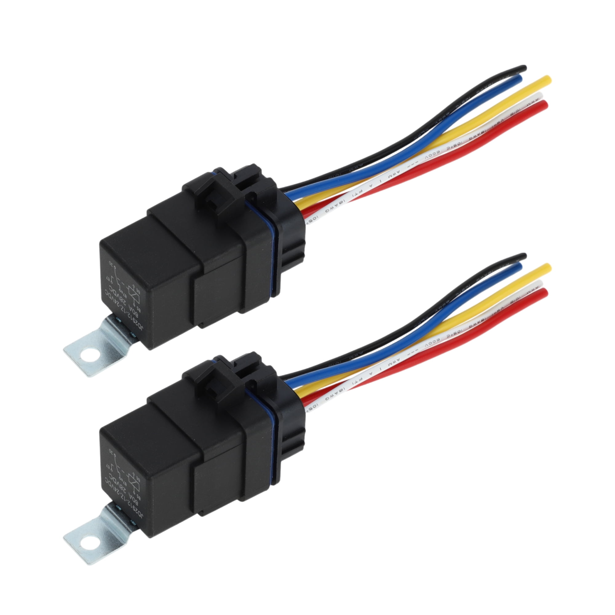 Unique Bargains 5 Pins 24V 80A Auto Relay with Harness Sockets ...