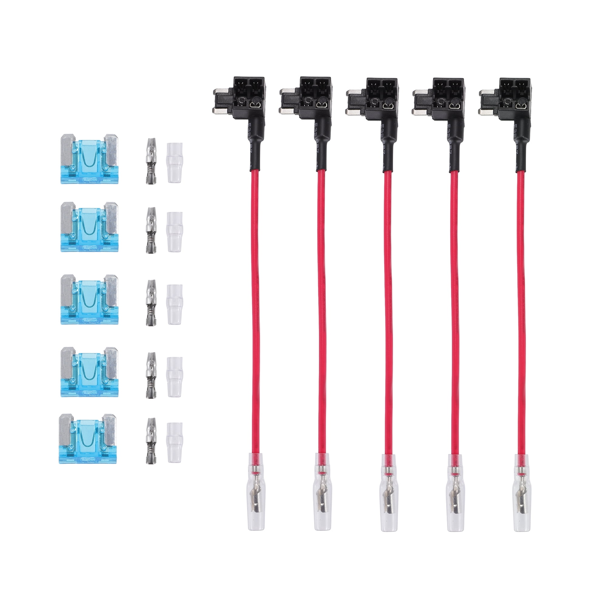 Unique Bargains 5 Set Universal Car Fuse Tap and Circuit Adapters 12V ...