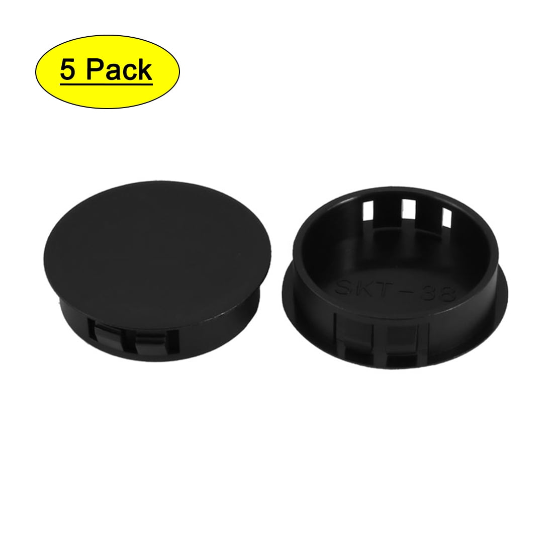 Unique Bargains 5 pcs 38mm Dia Black Plastic Tubing Plug Door and ...