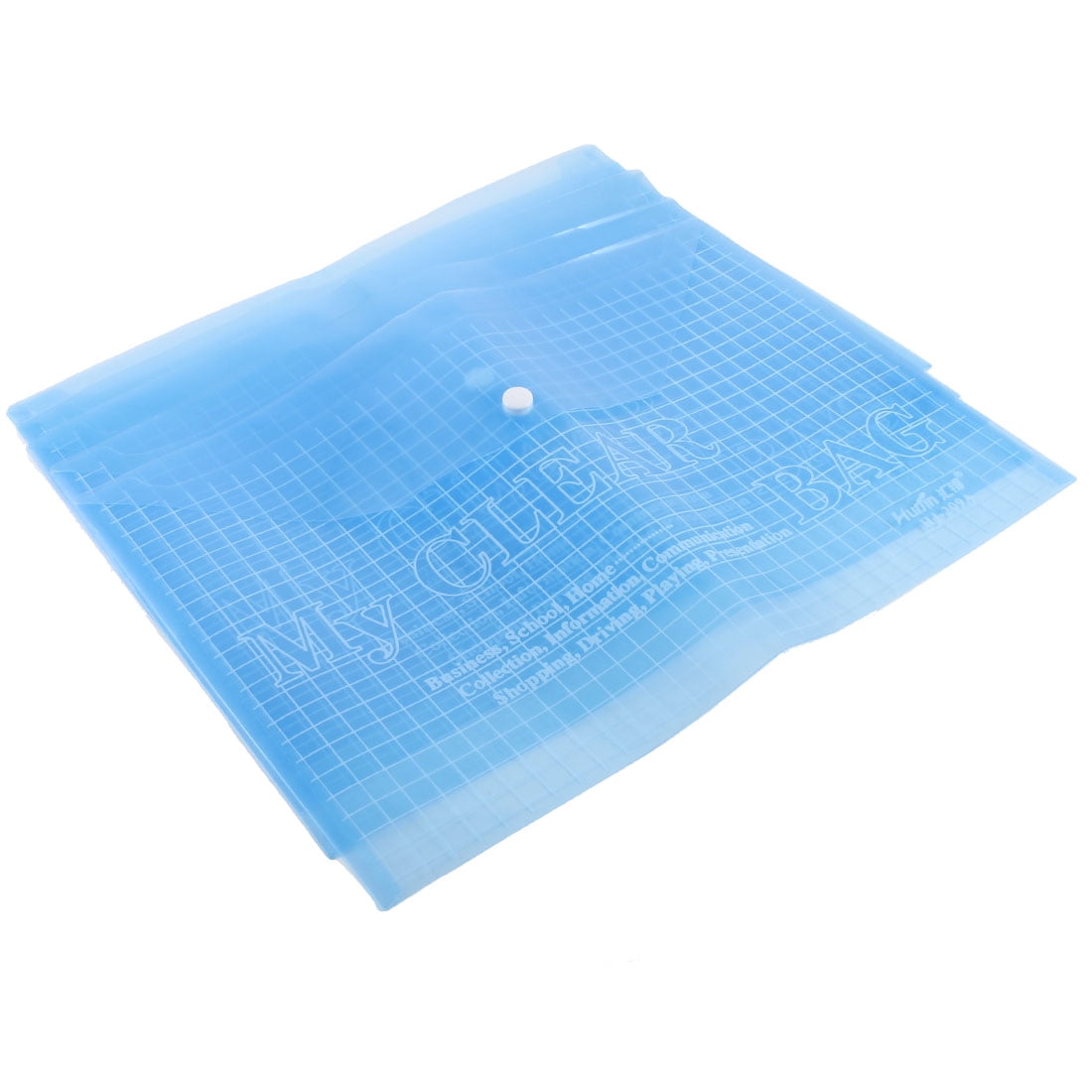 Unique Bargains 5 x Press Stud Closure Clear Blue A4 Paper Document ...