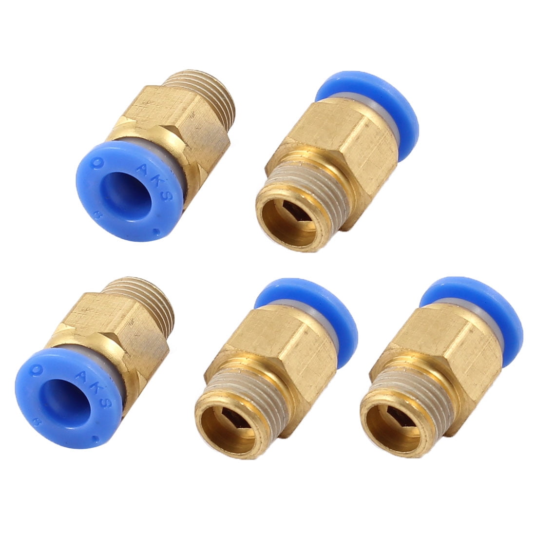 Unique Bargains 5 x Straight Connector Tube 1/8PT Thread OD 6mm Quick ...