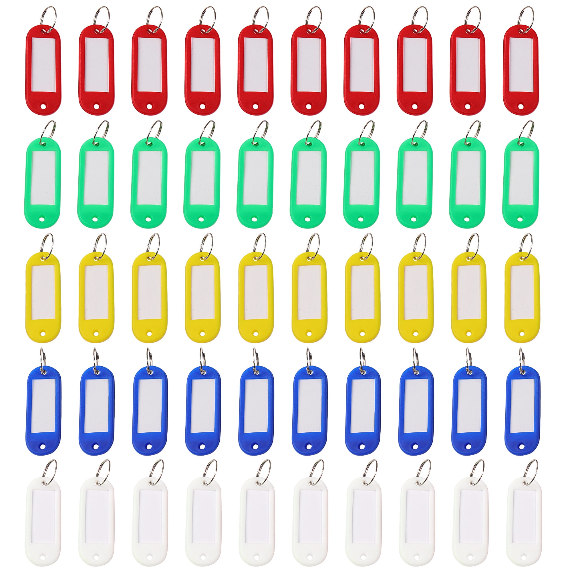 Unique Bargains 50 Pcs Assorted Color Key ID Label Tags Split Ring ...