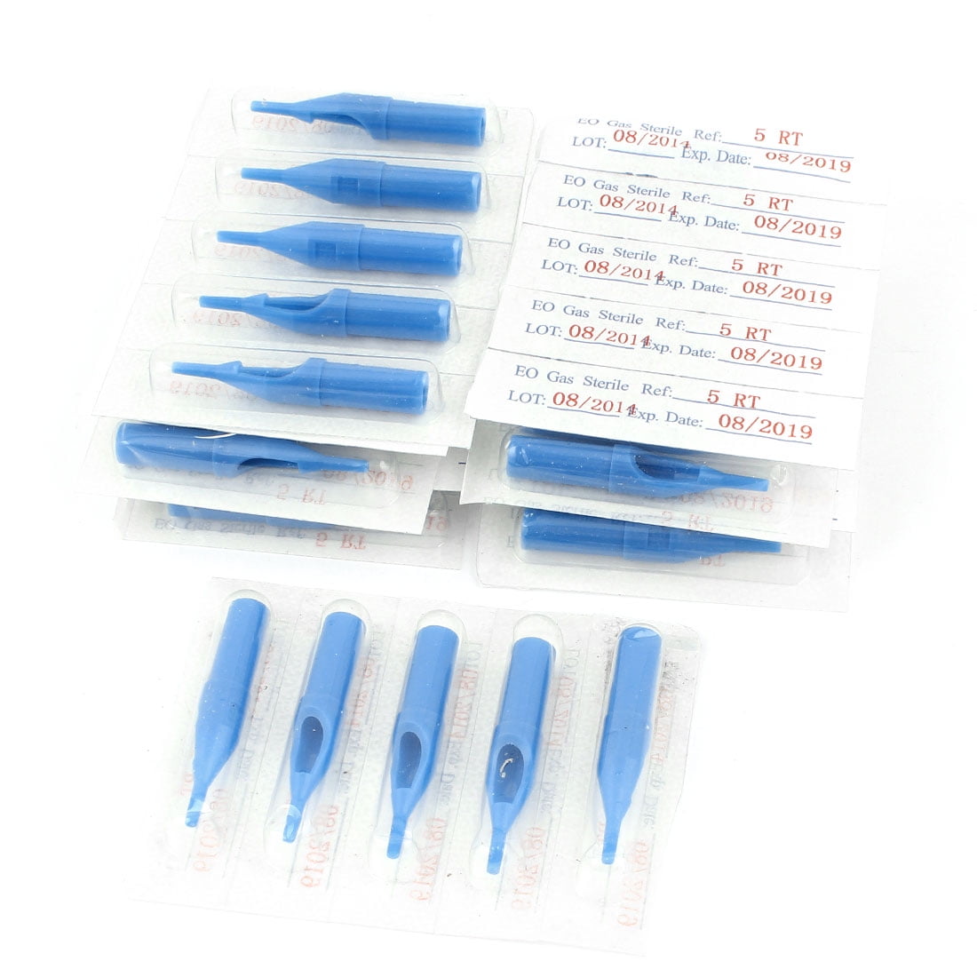 Uxcell 50 Pcs Disposable Tattoo Tip Tube Nozzle 5R RT Blue for Round ...