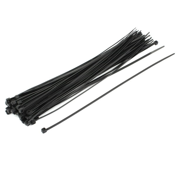 Unique Bargains 50 Pcs Nylon Self Locking Network Cable Zip Ties Straps Fasteners 3x250mm Black ...