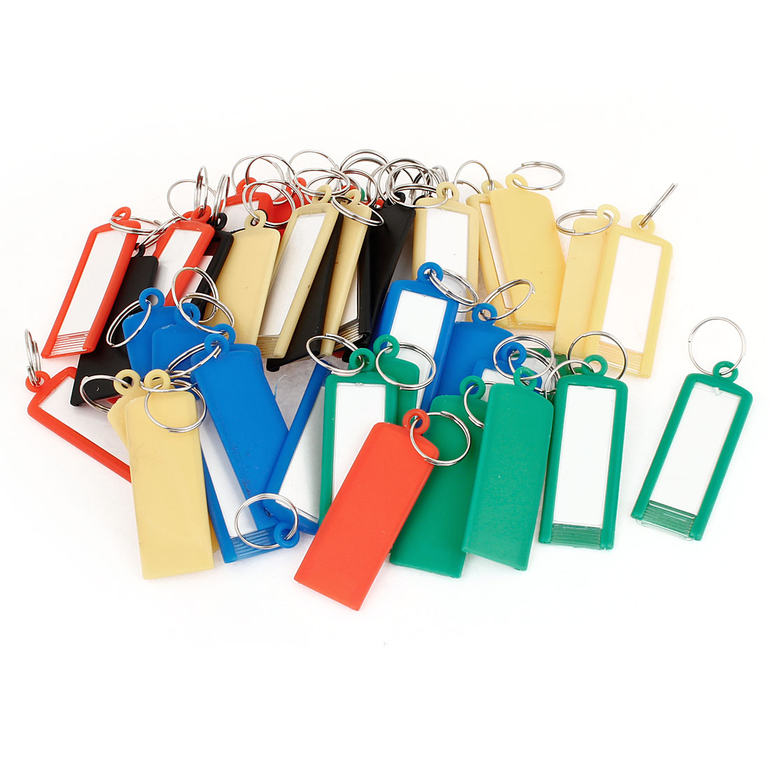 Unique Bargains 50 Pcs Plastic ID Card Keyring Name Tag Badge Clip ...