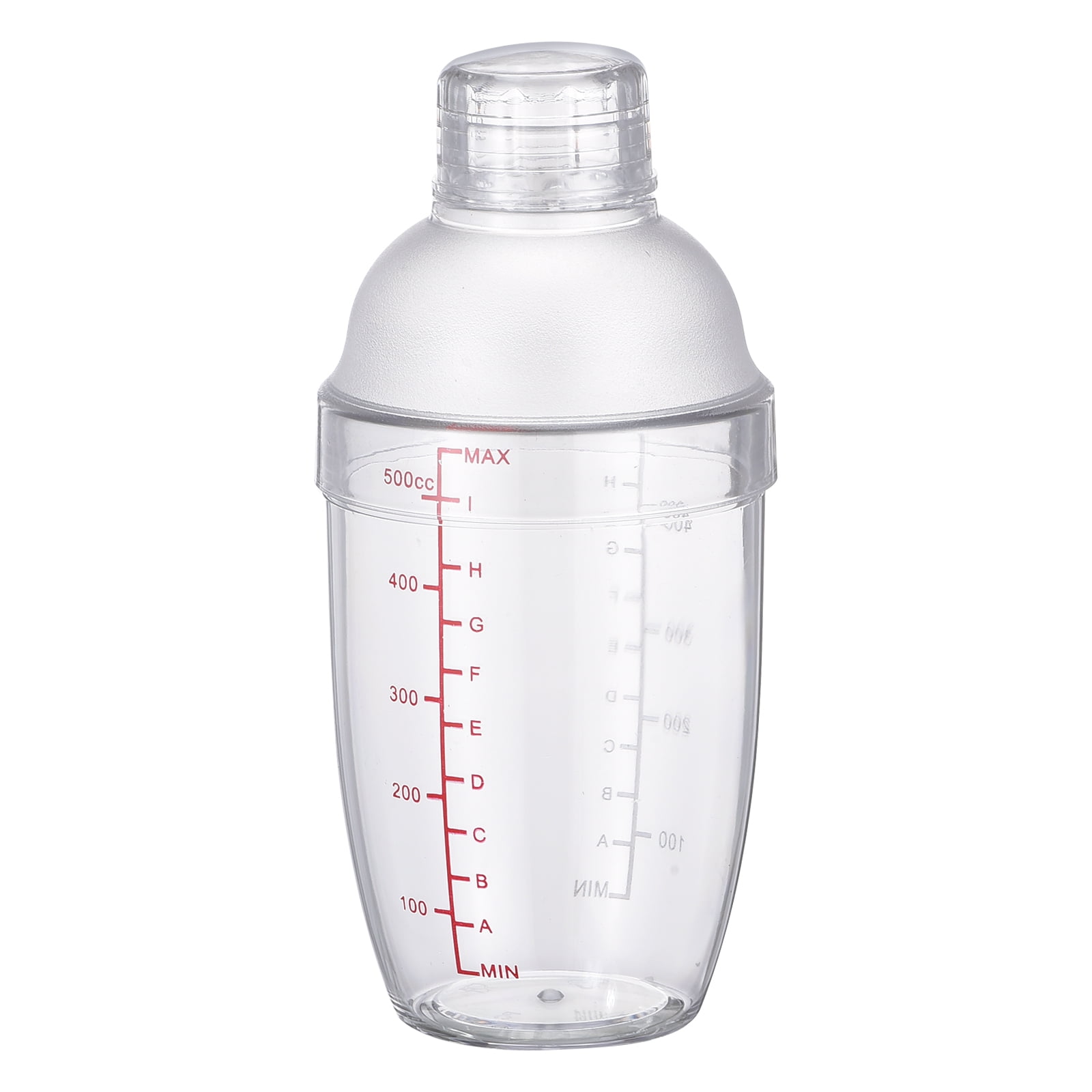 Unique Bargains 500ml Clear Plastic Cocktail Shaker Wine Beverage Mixer ...