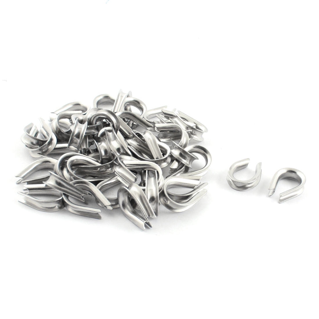 Unique Bargains 50PCS Stainless Steel Cable Thimbles for 4mm 1/8' Wire ...