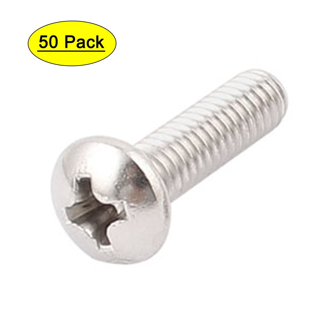 Unique Bargains 50Pcs #8-32 x 5/8" Stainless Steel Head Machine Screws ...