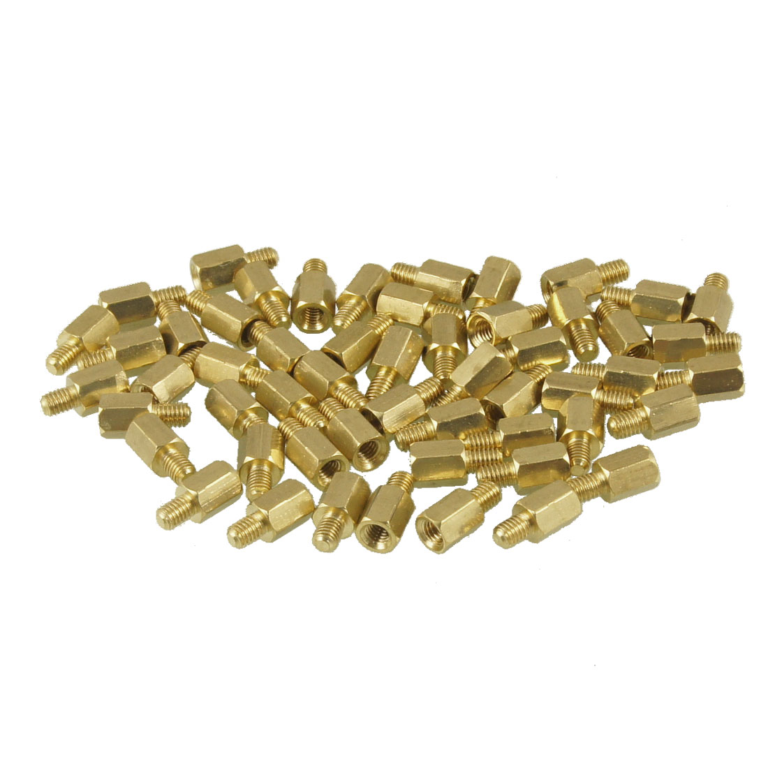 Unique Bargains 50Pcs Brass Screw Thread PCB Stand-off Spacer M3 Male x ...