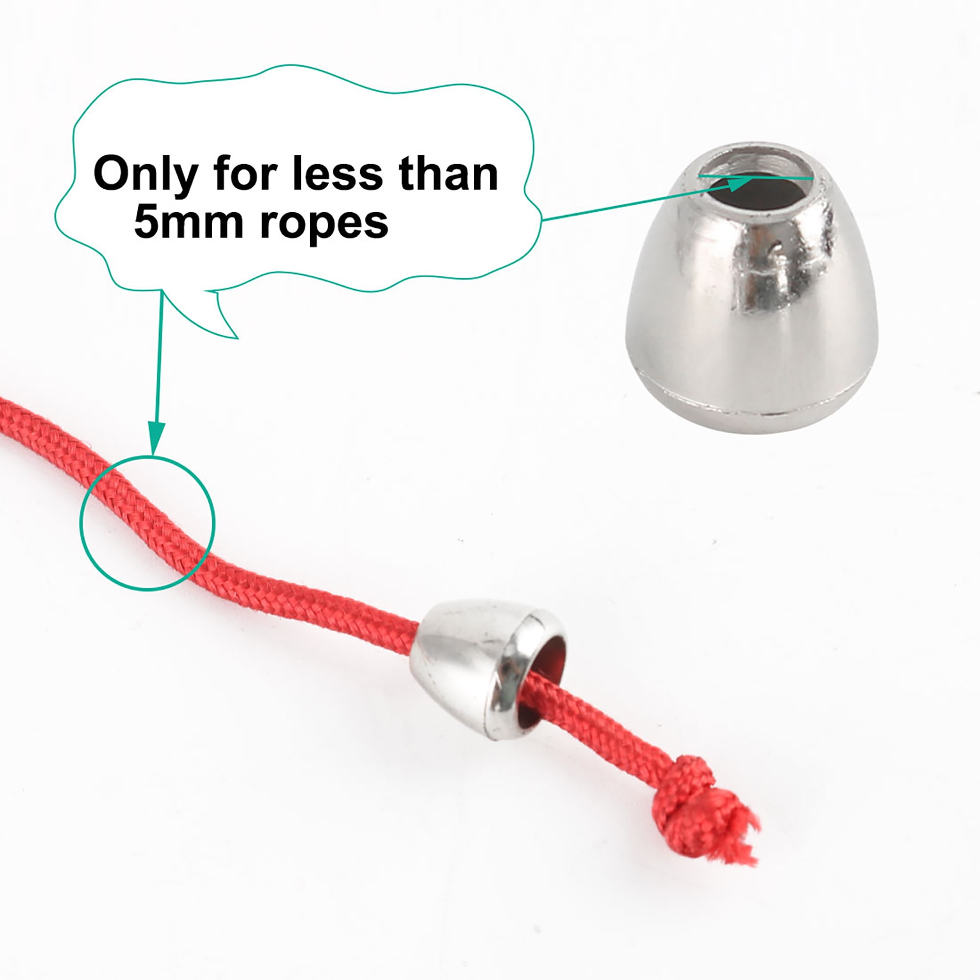 Unique Bargains 50pcs Bell Shape Ends Stopper Buckle Plastic Cord Lock ...