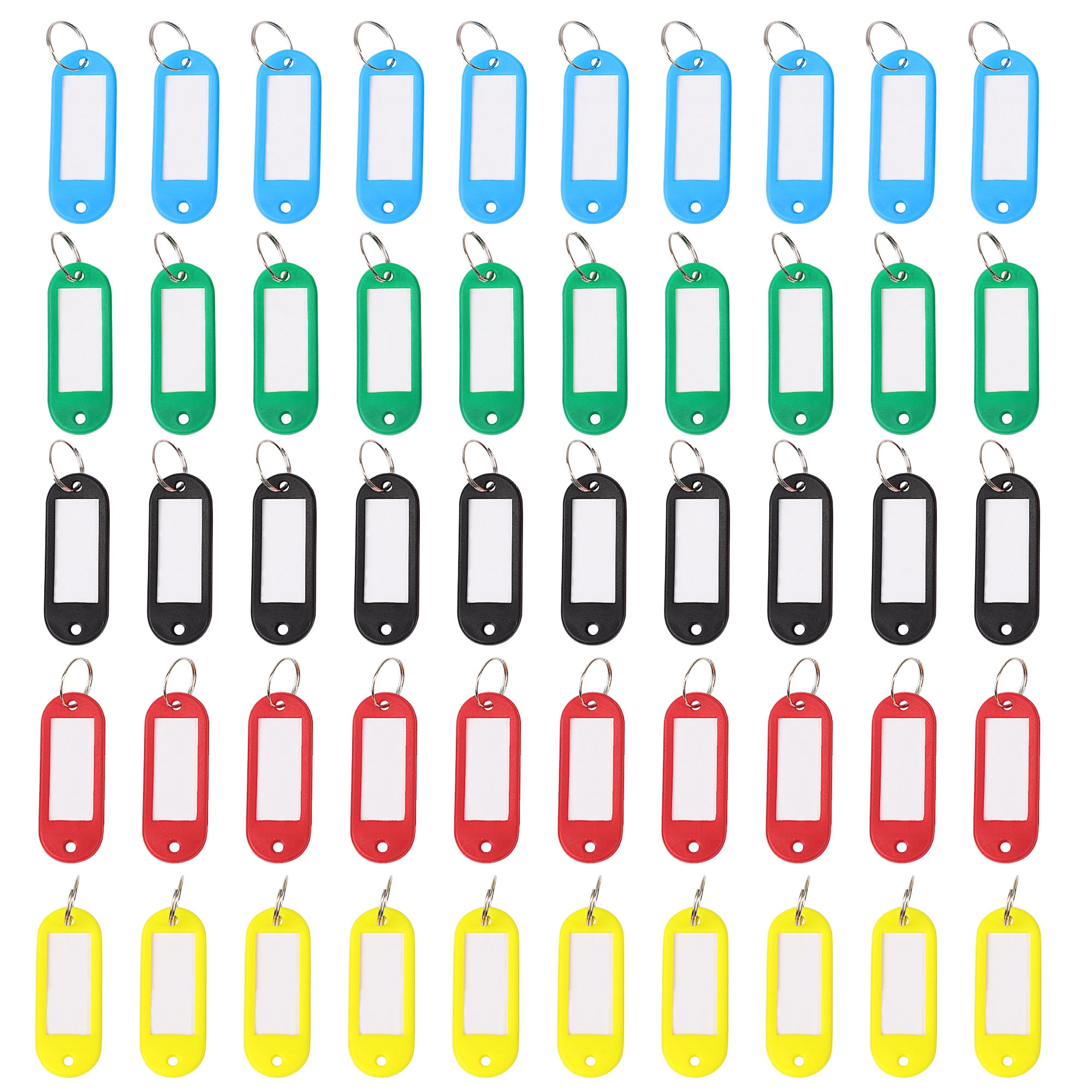 Unique Bargains 50pcs Plastic Key Tags Multicolor Organizer with Window ...