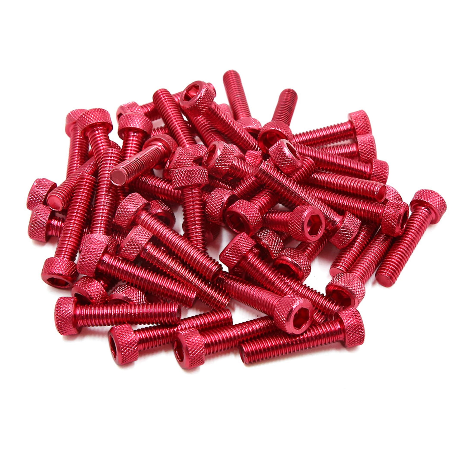 Unique Bargains 50pcs Red M6 x 30mm Motorcycle Car Hexagon Socket ...