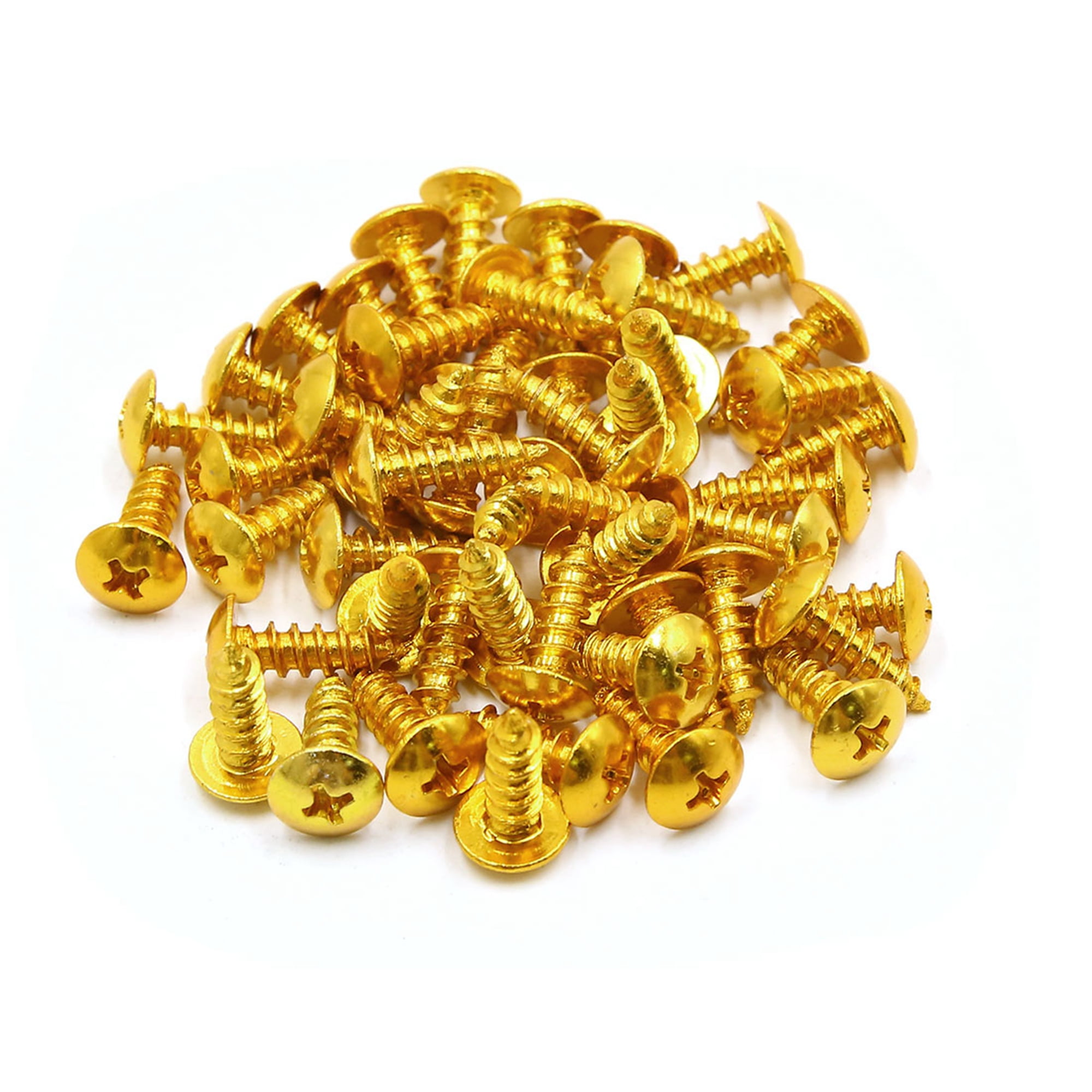 Unique Bargains 50pcs Universal Gold Tone Motorcycle Round Cross Head ...