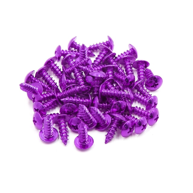 Unique Bargains 50pcs Universal Purple Motorcycle Round Cross Head Self ...