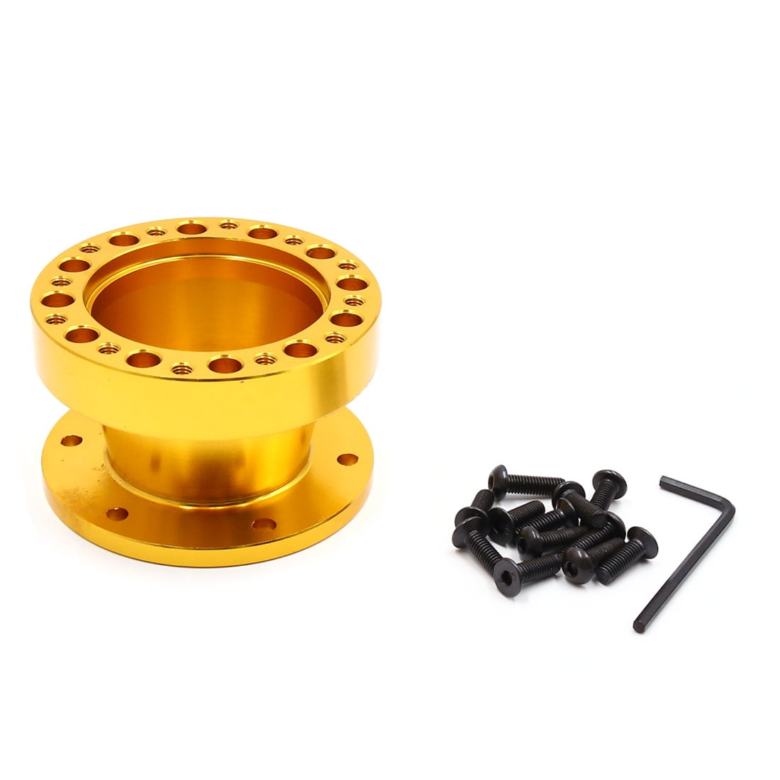 Unique Bargains 51mm Height Gold Tone Metal Steering Wheel Hub Adapter ...