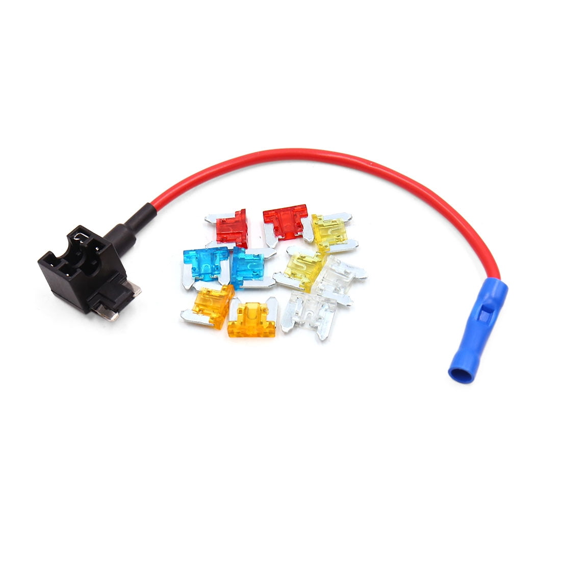 Unique Bargains 5A 10A 15A 20A 25A Low Profile Style Fuse Holder Tap ...