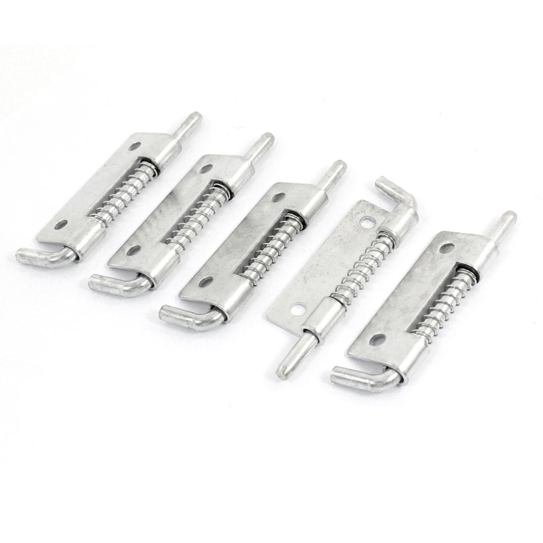 Unique Bargains 5PCS Locked Spring Loaded Metallic Bolt Latch Silver ...