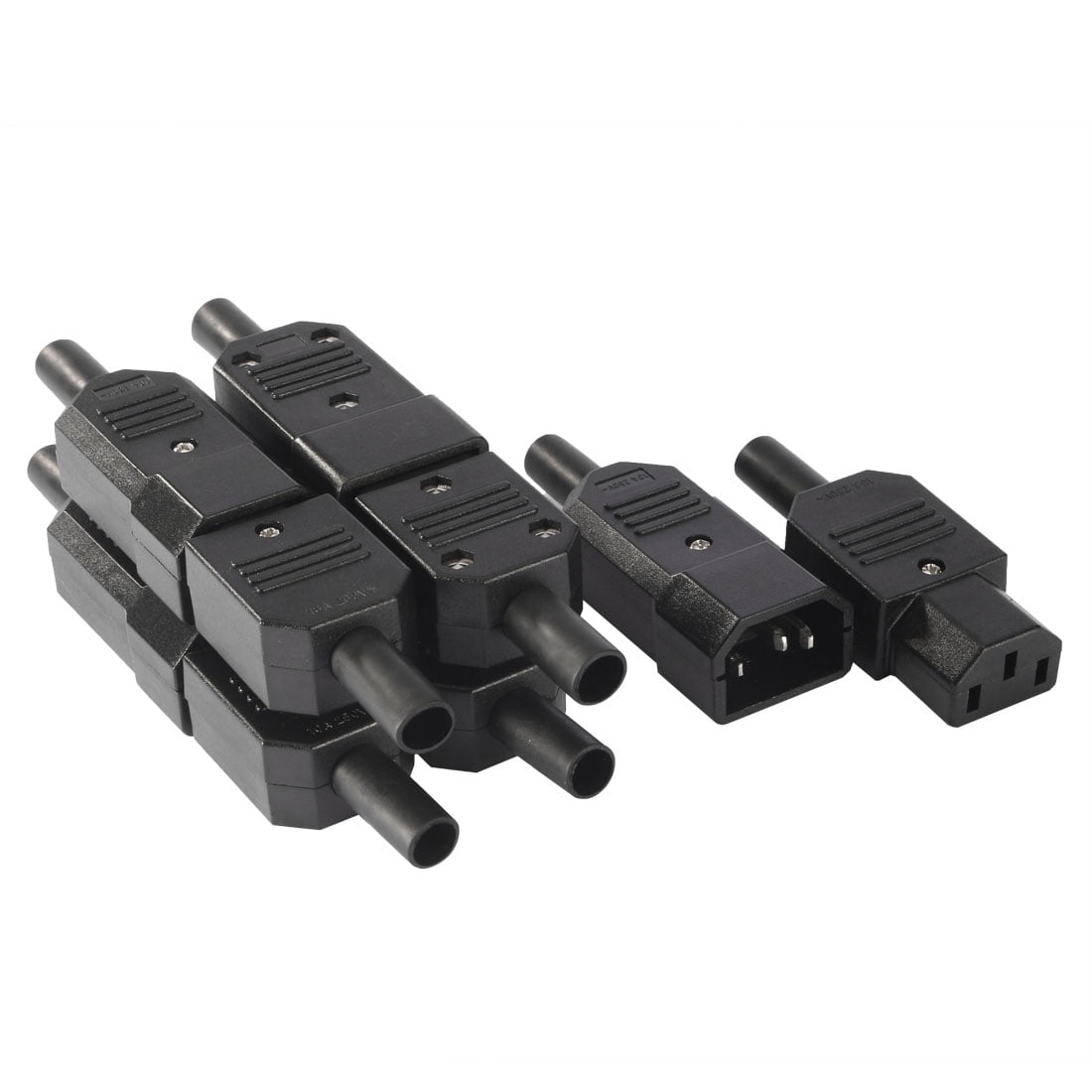 Unique Bargains 5Pair AC250V 10A 3P Panel Mount IEC320 C14 Socket C13 ...