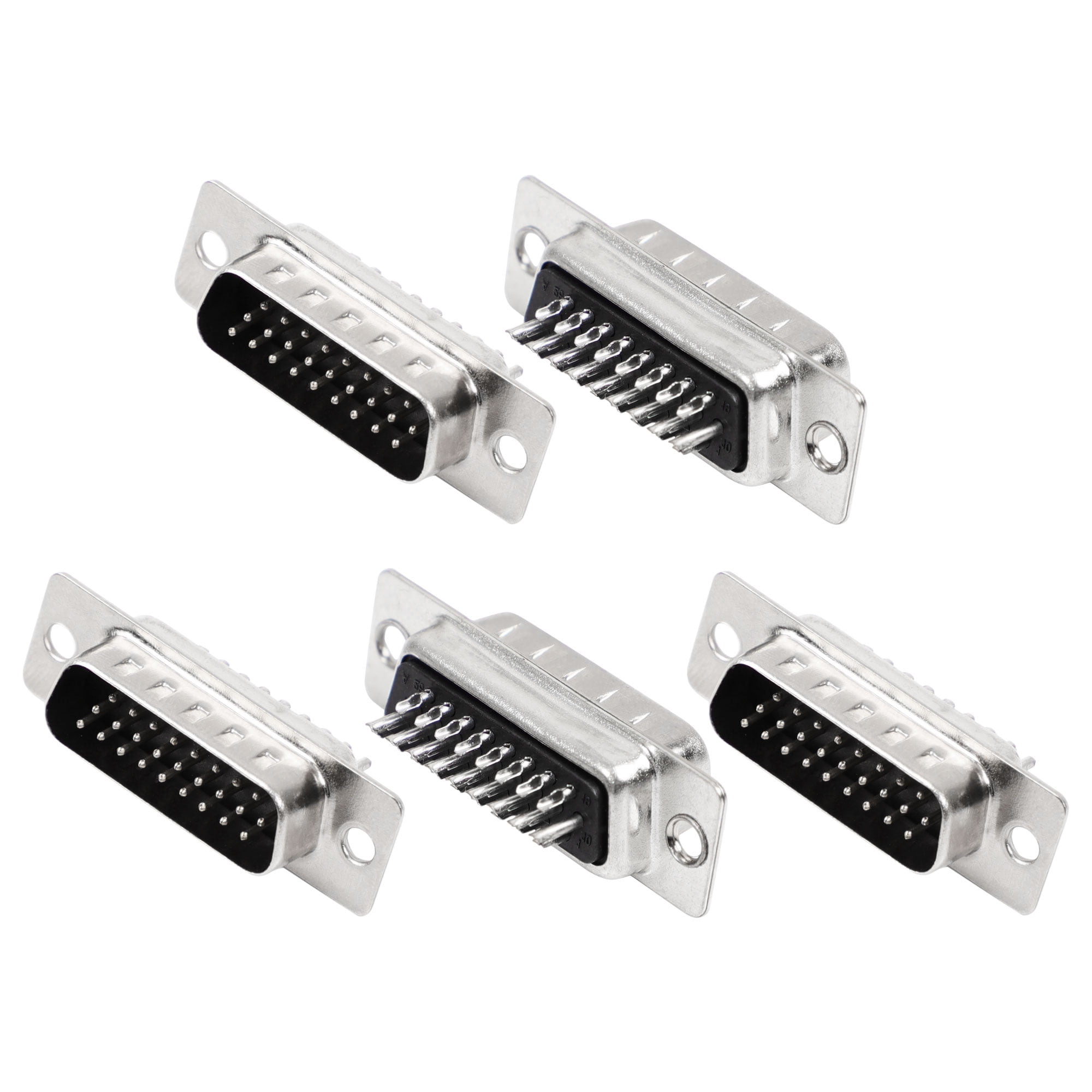 Unique Bargains 5Pcs 3 Row DB26 26 Pin D-Sub Male Connector Solder Type - Walmart.com
