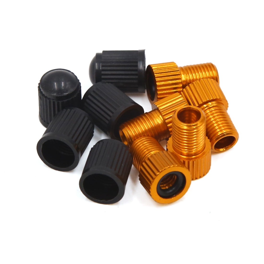 Unique Bargains 5Pcs Gold Tone Bike Tire Valve Converter Adapter with 5 ...