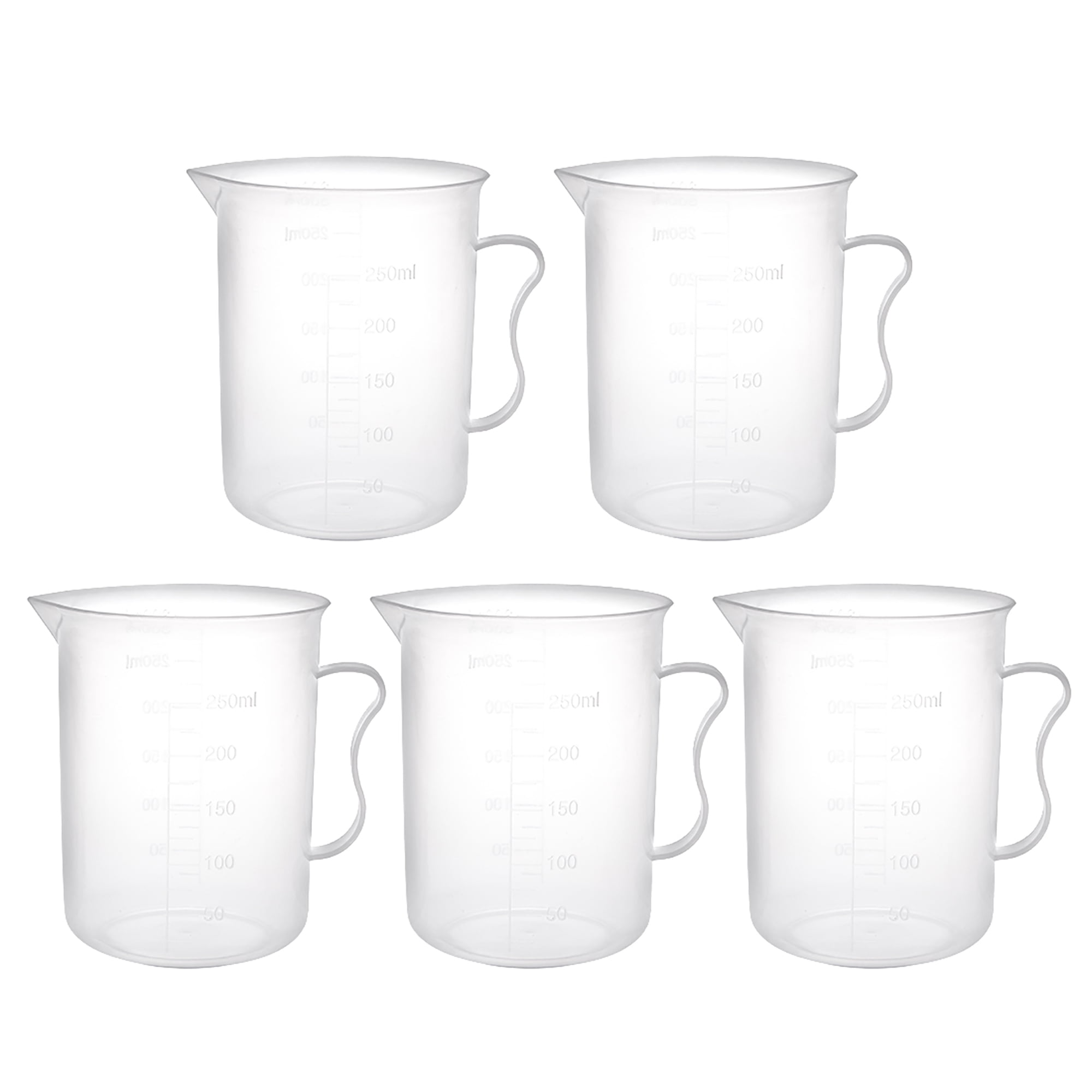 Unique Bargains 5Pcs Laboratory Clear White PP 300mL Measuring Cup ...