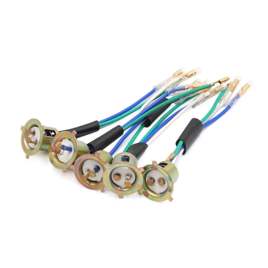 Unique Bargains 5Pcs Metal 3 Wires Harness Headlight Bulb Sockets ...