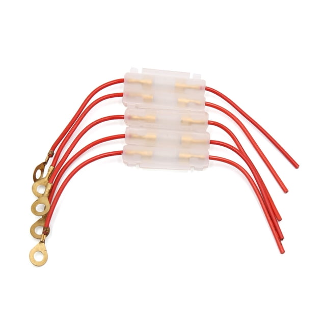 Unique Bargains 5Pcs Universal Red Wire Clear Plastic Shell Cap Wired ...
