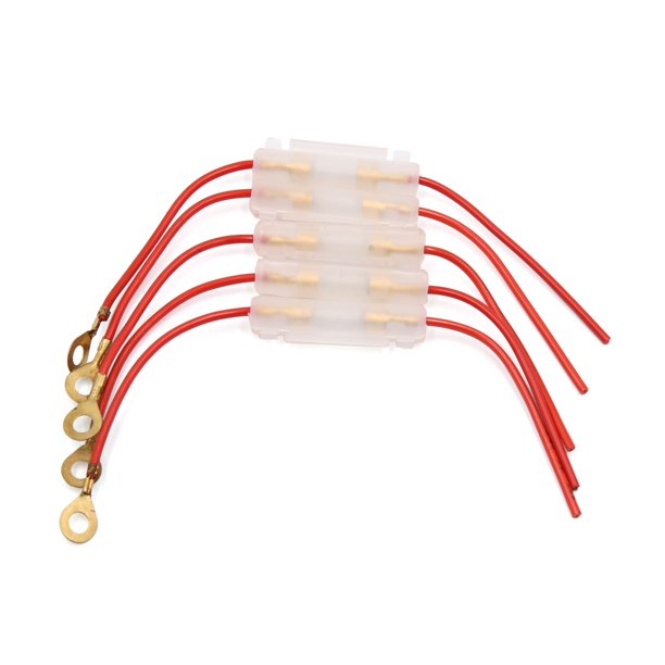 Unique Bargains 5Pcs Universal Red Wire Clear Plastic Shell Cap Wired ...