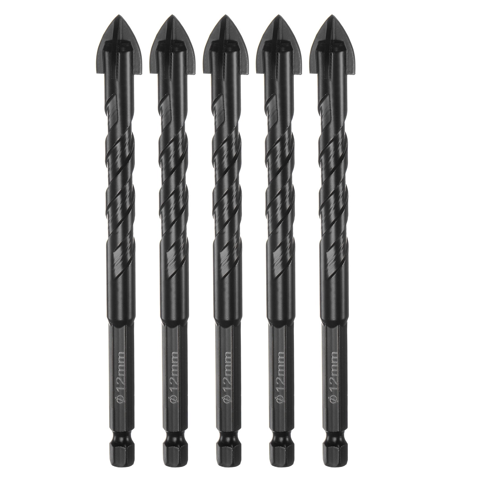 Unique Bargains 5pack Masonry Drill Bits, 12mm Concrete Drill Bit 1/4 ...