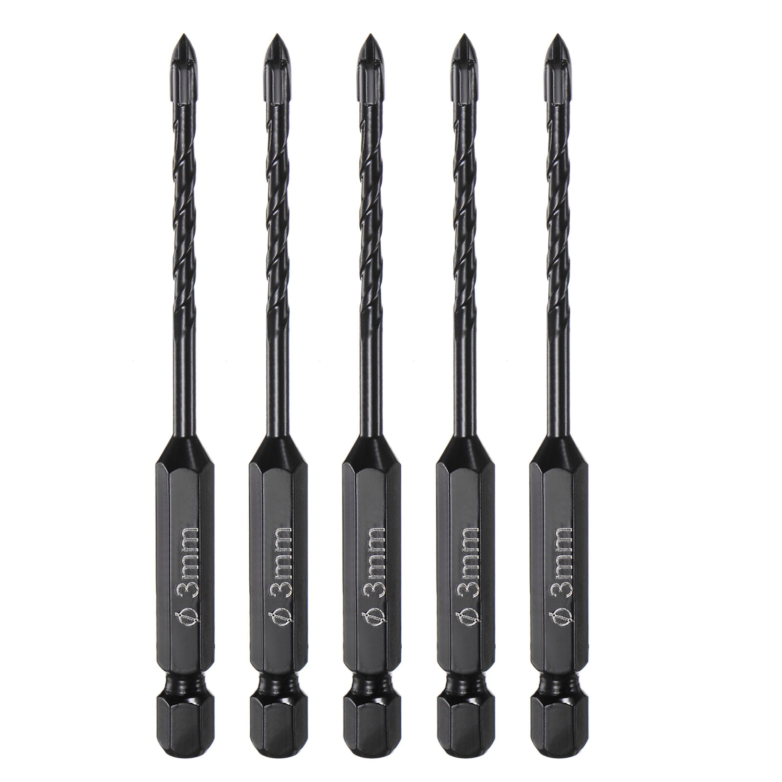 Unique Bargains 5pack Masonry Drill Bits, 3mm Concrete Drill Bit 1/4 ...