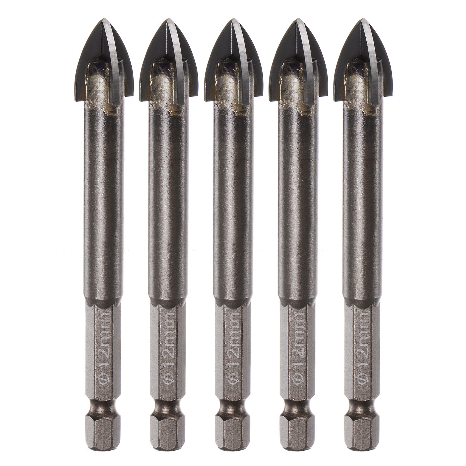 Unique Bargains 5pack Titanium Masonry Drill Bit, 12mm Concrete Drill ...