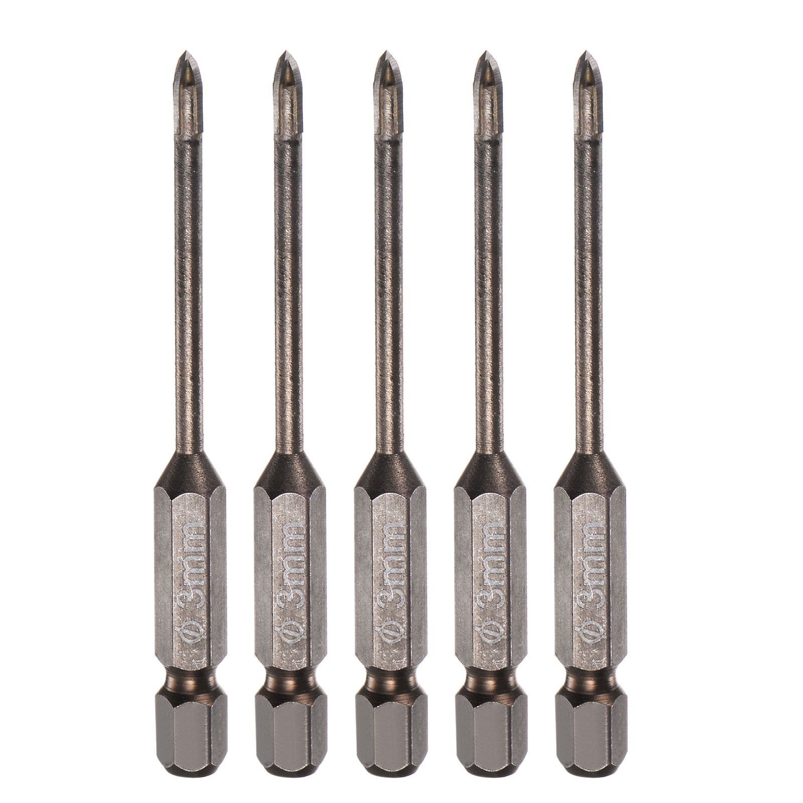 Unique Bargains 5pack Titanium Masonry Drill Bit, 3mm Concrete Drill ...