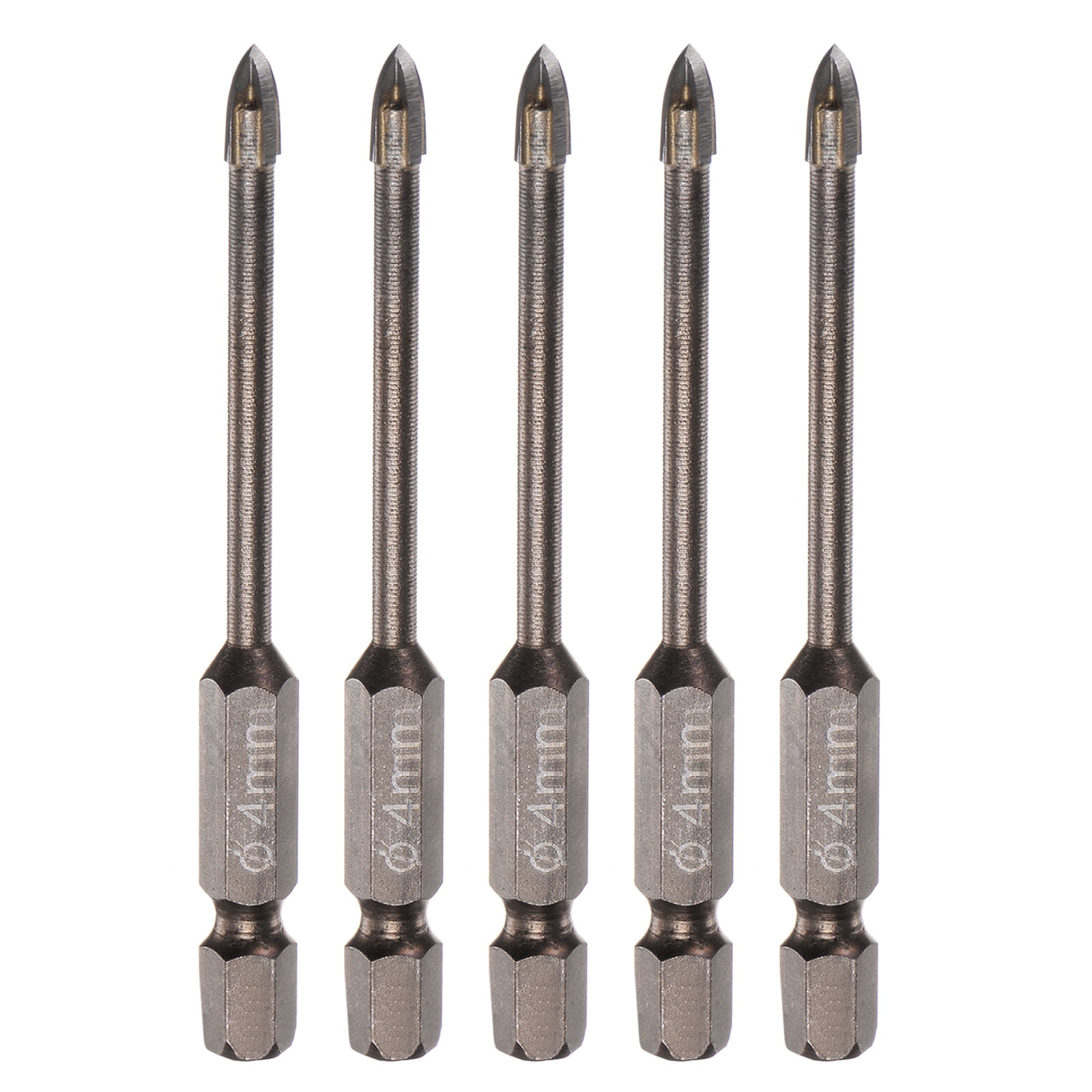 Unique Bargains 5pack Titanium Masonry Drill Bit, 4mm Concrete Drill ...