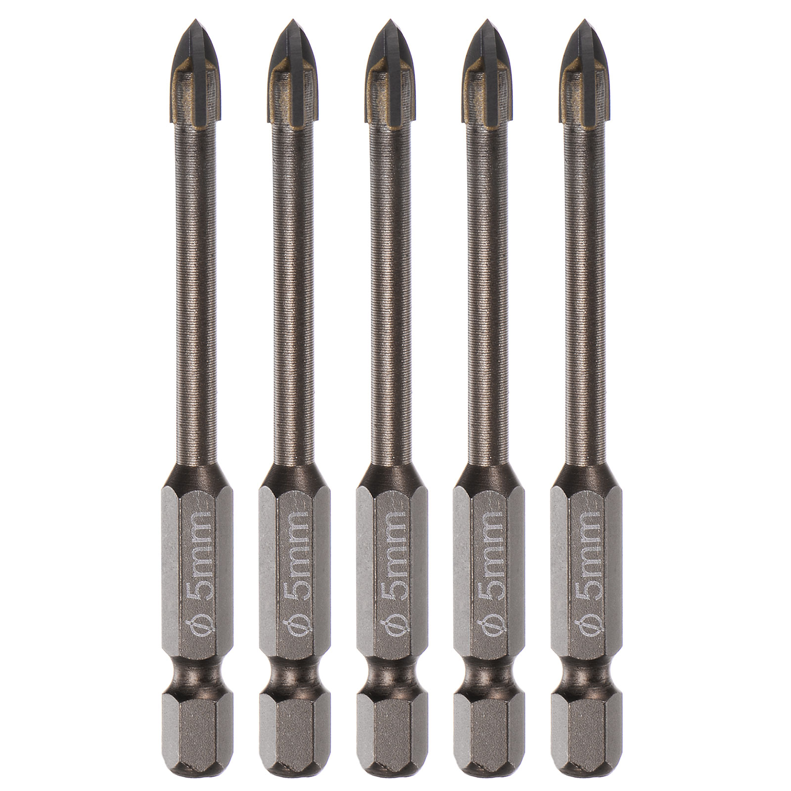 Unique Bargains 5pack Titanium Masonry Drill Bit, 5mm Concrete Drill ...