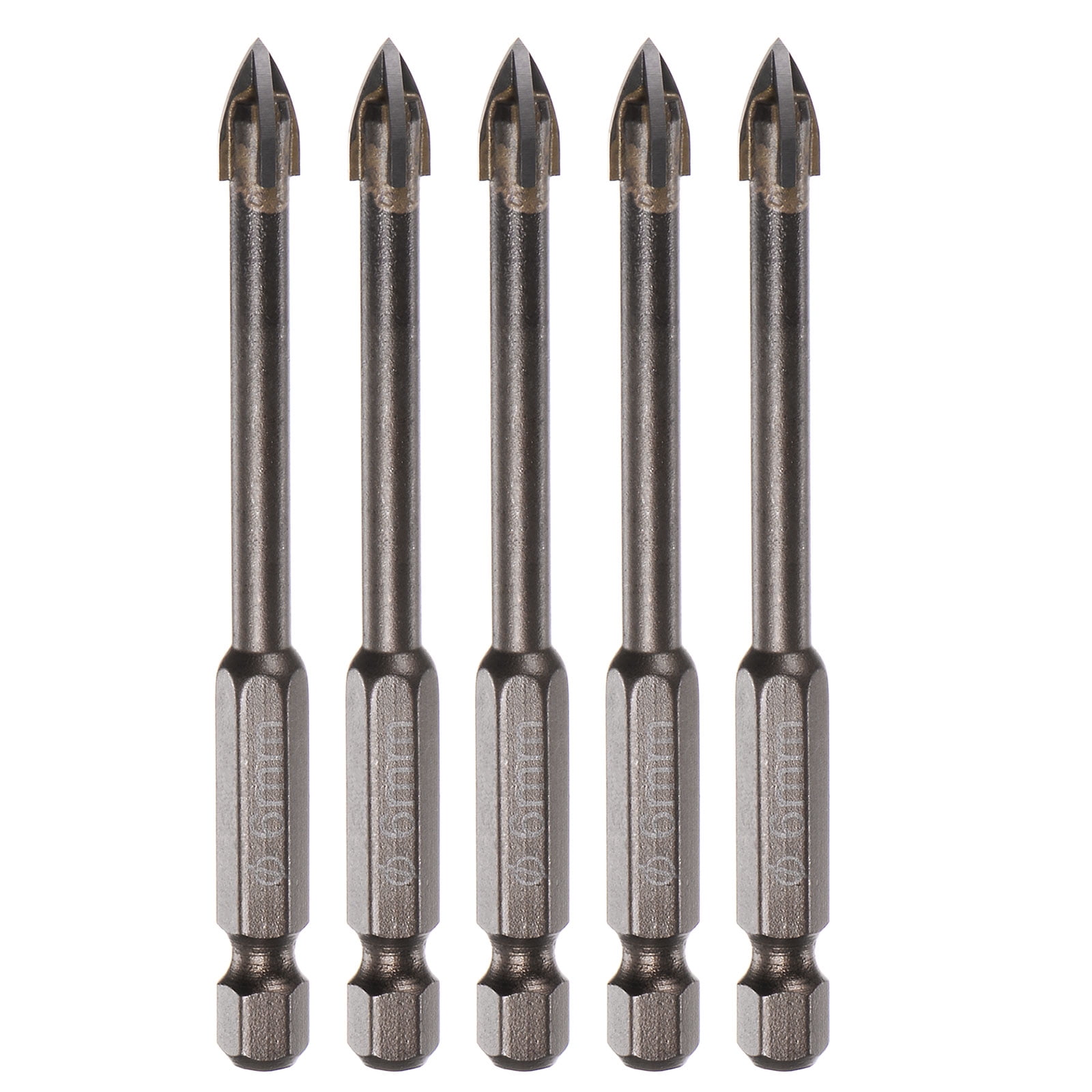 Unique Bargains 5pack Titanium Masonry Drill Bit, 6mm Concrete Drill ...