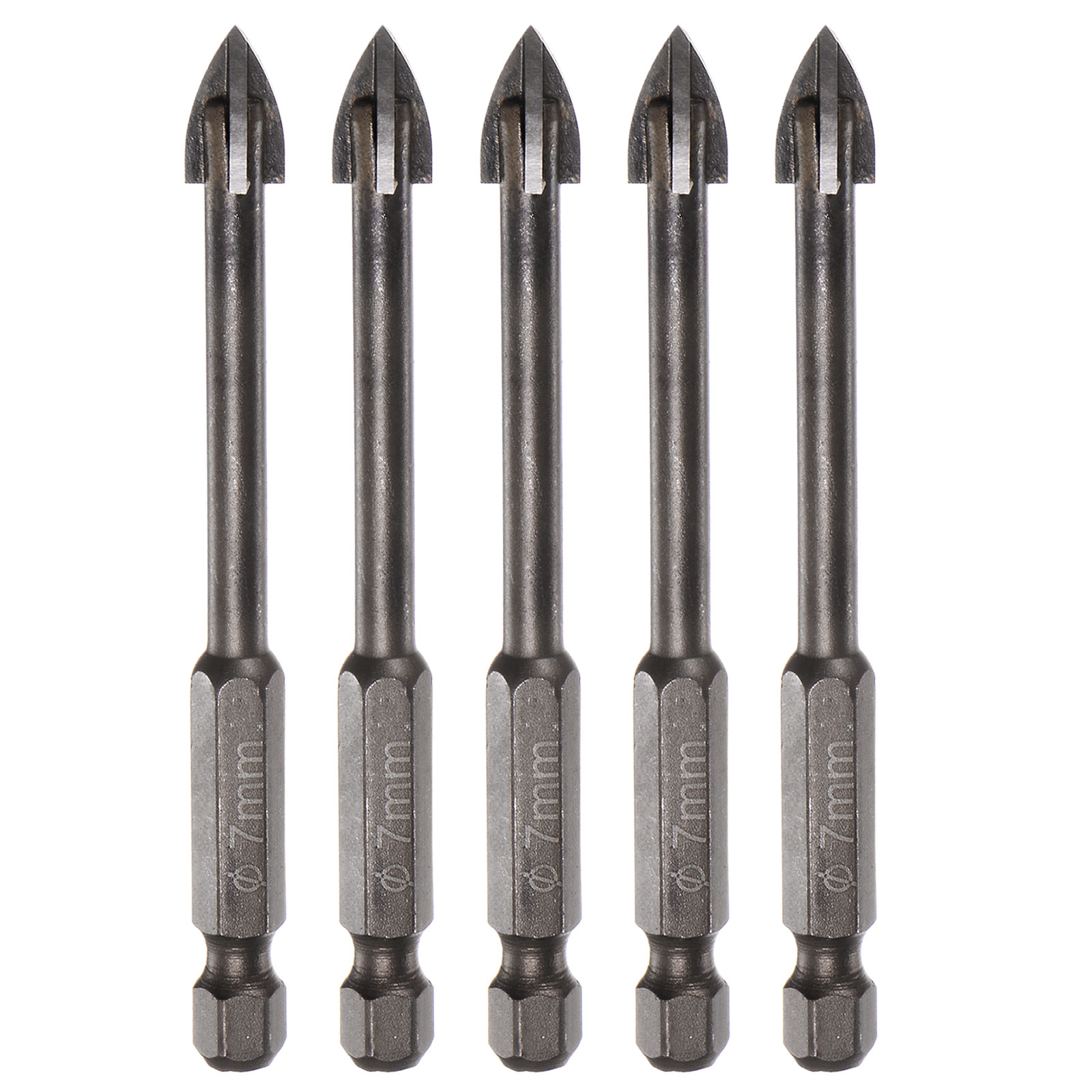 Unique Bargains 5pack Titanium Masonry Drill Bit, 7mm Concrete Drill ...