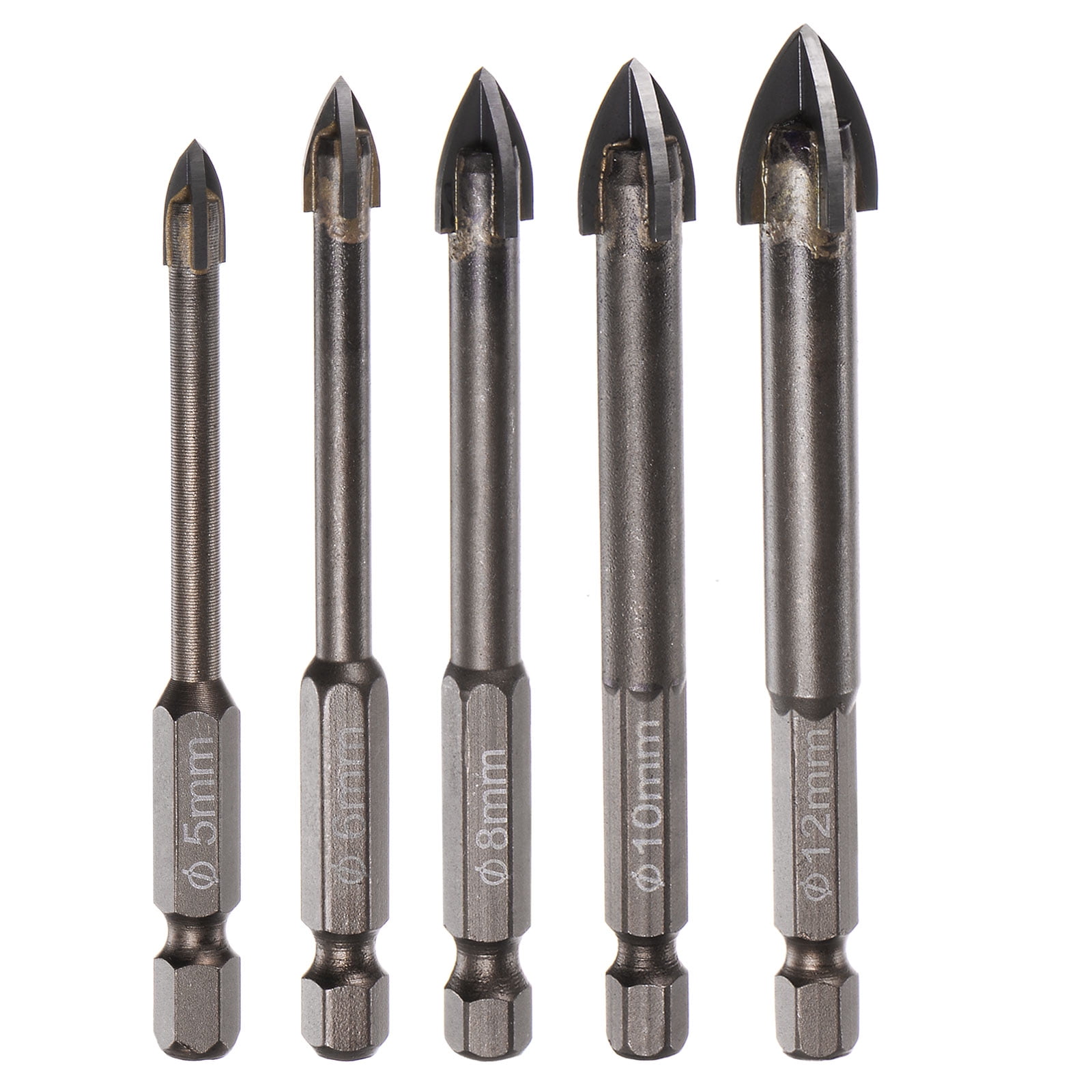Unique Bargains 5pack Titanium Masonry Drill Bit Set, 5mm to 12mm ...