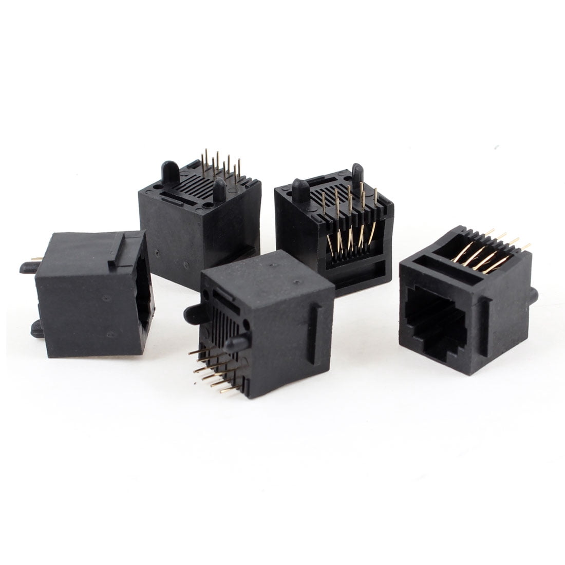 Unique Bargains 5pcs 180 Degree Push in Type RJ45 8P8C Network PCB ...