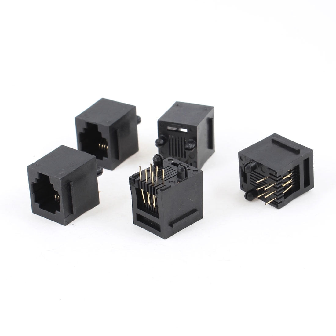 Unique Bargains 5pcs 180 Degree RJ12 6P6C 6 Pin Network LAN Ethernet ...