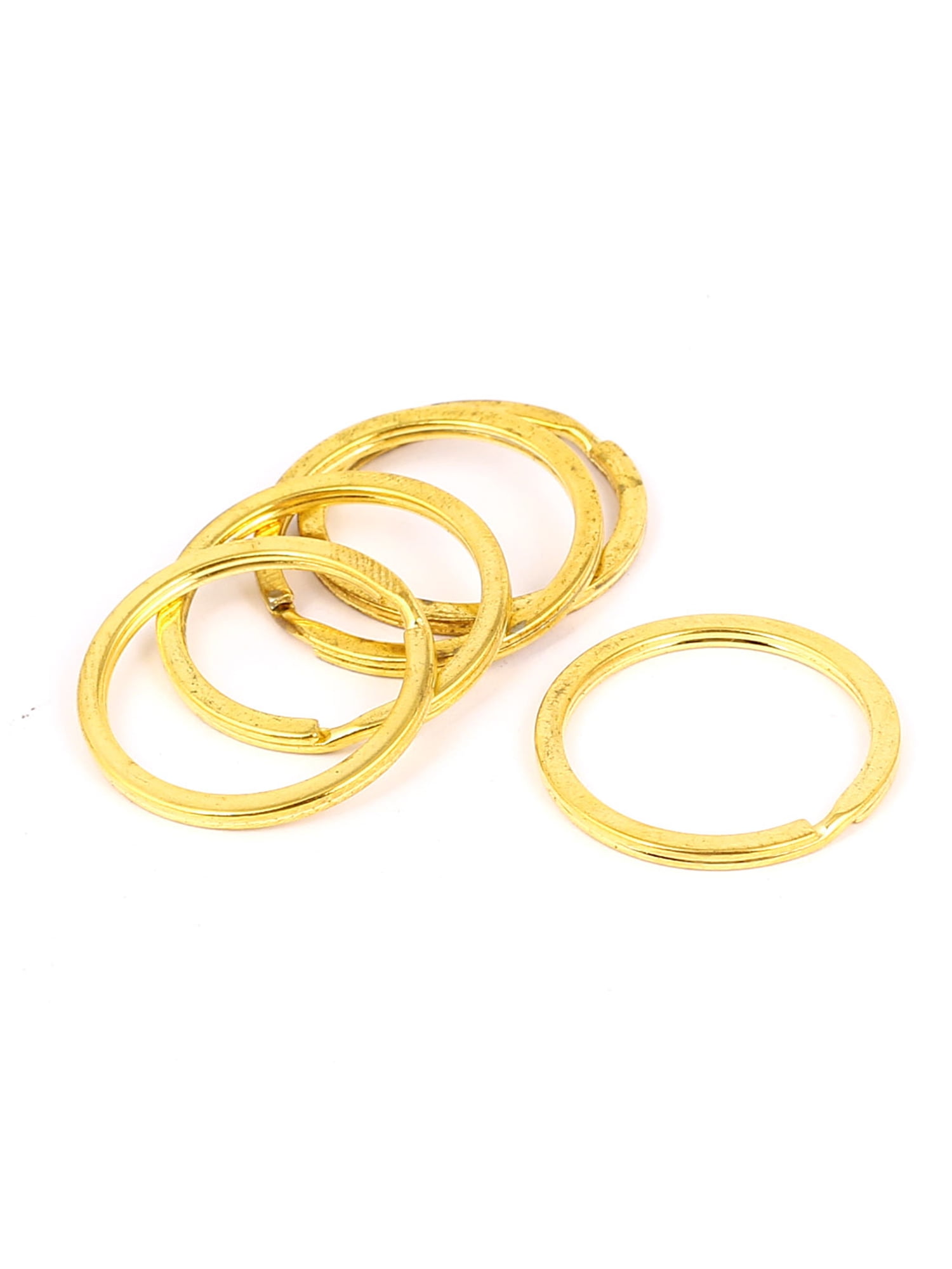 Unique Bargains 5pcs 35mm Dia Gold Tone Metal Double Loop Split Ring ...